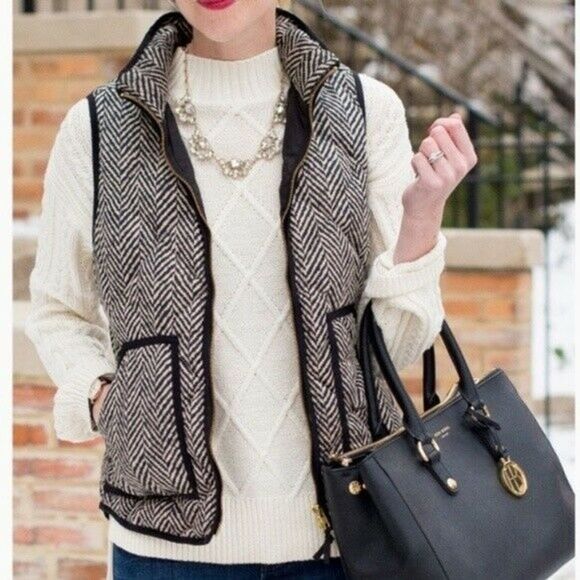 Merokeety | Jackets & Coats | Merokeety Herringbone Quilted Zipped ...